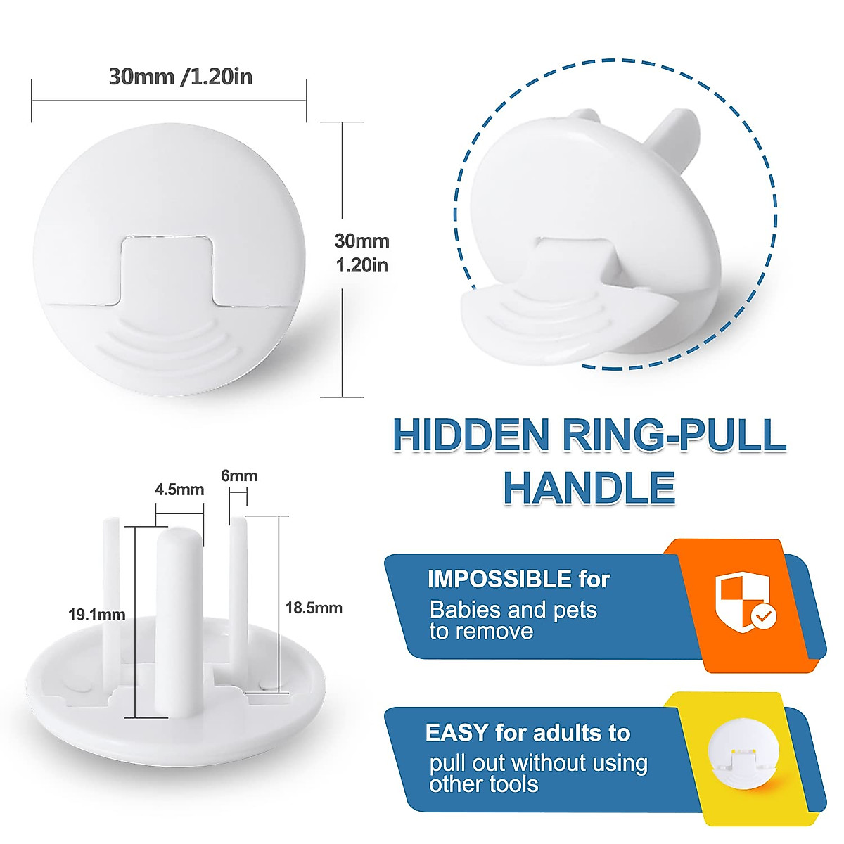 Bundle of Retractable Baby Gate White - PRObebi 360 Retractable Dog Gate + 38 PCS Outlet Covers Baby Proofing