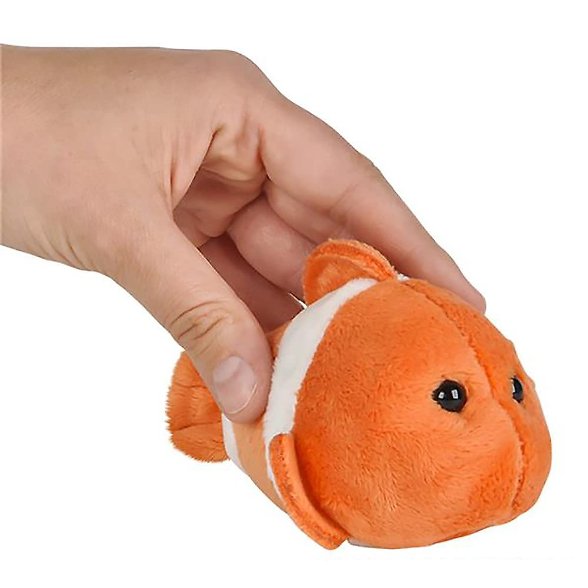 The Dreidel Company Plush Mighty Mights, 3.5" Inch Plush Stuffed, Super Soft and Cuddly Animal Toys, Classroom Decorations, Boys and Girls (Clown Fish)