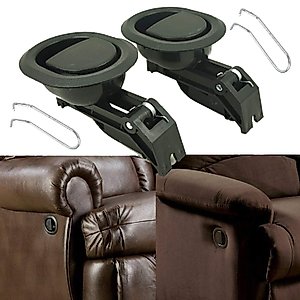 Pmsanzay Universal Oval Black Plastic Sofa Chair Suite Recliner Release Pull Handle Settee Couch Cable Part Adjuster/Durable Release Lever Handle Hard for Most Brands（Pack of 2）