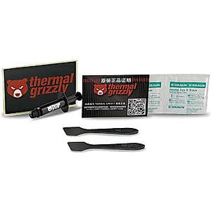 Thermal Grizzly Kryonaut CPU Thermal Paste - High Performance PC Thermal Paste Kit for Cooling All Processors, Graphics Cards and Heat Sinks in Computers and Consoles - Thermal Grease 1g Combo