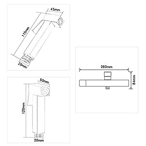MINJING Bidet Sprayer Kit for Toilet Grey Hot and Cold Toilet Shower Spray Mixer Set Single Handle Single Function Bathroom Toilet Bidet Mixer Spray Kit,Copper Sprayer -B