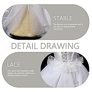 Amosfun Jewelry Display Stand Model Dress Earring Necklace Ring Bracelet Holder Mannequin Stand Hanging Jewelry Tower Rack for Girls Women 33CM White