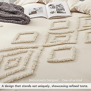 HAOWANER Boho Duvet Cover Full Size Duvet Cover Set, Boho Home Decor, 3 Pieces Full Duvet Cover Full Size Duvet Cover Size, Boho Bedding, Duvet Cover Full/Queen, Beige Duvet Cover Full, No Comforter