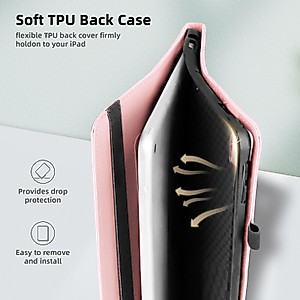 Varohix Case for iPad 10.2 inch 2021/2020/2019(iPad 7th/8th/9th Generation) iPad Air 10.5 Premium Leather Case Folio Magnetic Cover Card Holder with S Pen Holder Auto Sleep/Wake for iPad 10.2,Pink