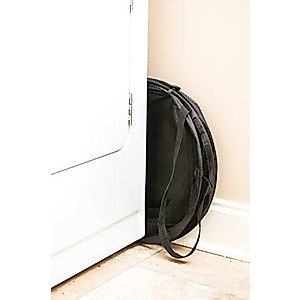 Camco Pop Collapsible Mesh Hamper Basket with Handles-Easy to Store and Clean, Perfect for Travel, Dorms, and More, Minimizes Moisture Caused Laundry Odors-Black (51977)