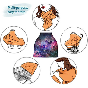 Nursing Cover Breastfeeding Scarf Space Galaxy- Baby Car Seat Covers, Infant Stroller Cover, Carseat Canopy(57)