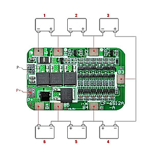 ACEIRMC 2pcs 6S 15A 24V Battery Protection Board for Li-ion Lithium 18650 Battery BMS Packs PCB Protection Board Integrated Circuits