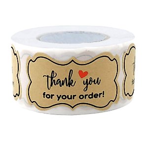 Thank You for Your Order Stickers,Thank You for Supporting My Small Business Stickers, 3 * 5cm, 250 Labels per Roll, for Holiday Present Labels Decor