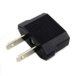 ANRANK E-U4113619AK European to USA American Outlet Plug Adapter (Black, 8-Pack)