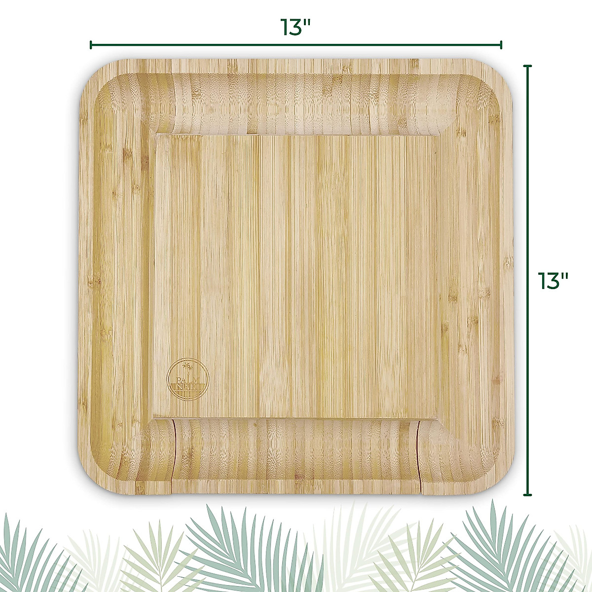 Bamboo Cheese Board and 4 Knives Set - Charcuterie Board with Knives, 13” Large Charcuterie Platter and Serving Tray, Housewarming Gift, and Wedding Gift