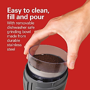 Hamilton Beach Fresh Grind Electric Coffee Grinder for Beans, Spices and More, Stainless Steel Blades, Removable Chamber, Makes up to 12 Cups, Black