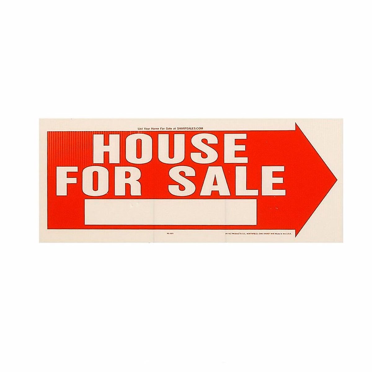Hy-Ko RS-801 House for Sale Sign, 10" x 24", Red/White