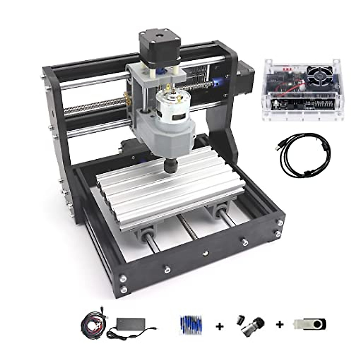 CNCTOPBAOS 1610 PRO Mini CNC Router Kit,3 Axis Desktop GRBL Control DIY Engraver Engraving Machine,Carving Engrave on Acrylic,PVC,PCB,Plastic,Wood Cutting Milling Machine