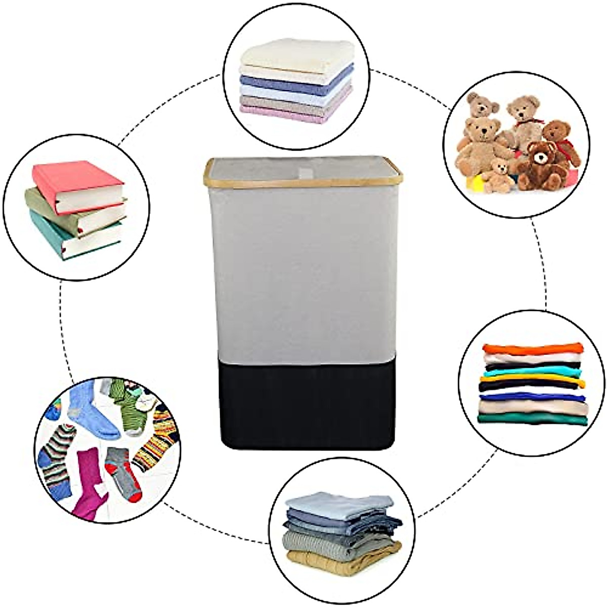 Large Laundry Basket with Wheels - 105L Collapsible Laundry Hamper with Lid and Removable Mesh Bag, Foldable Waterproof Dirty Clothes Basket for Laundry Room, Closet, Toys Storage Hamper Easy Carry