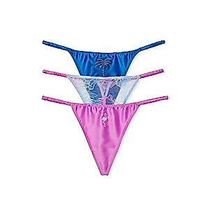 Victoria's Secret 3 Pack Malibu V-String Panty Multicolor Size Large New