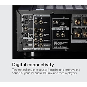 Denon PMA-1700NE Integrated Amplifier (140W x 2), Built-in USB-DAC & Phono Equalizer, Analog Mode, Ultra-High Current Power Circuit, Advanced AL32 Processing Plus, Hi-Res Audio, Black