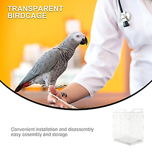 iplusmile Portable Bird Cage, Clear Acrylic Birdcage Hanging Bird Cage House Bird Bath Cage for Parrots, Parakeets, Macaw Lovebirds Bird Accessories