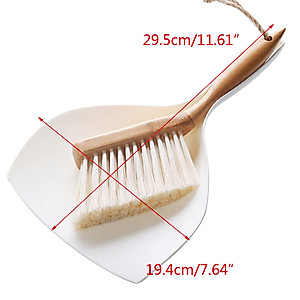 chengzui 2pcs/Set Desktop Cleaning Set Mini Bamboo Broom Dustpan Shovel Sweep Handheld Cleaning Brush Household Cleaner Broom Brush and Dustpan