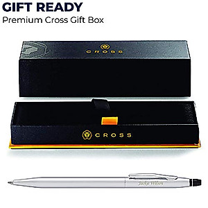 Dayspring Pens Engraved Cross Pen | Personalized Cross Click Ballpoint Pen - Polished Chrome. AT0622-101. Custom Name Engraving Comes in Cross Gift Case.