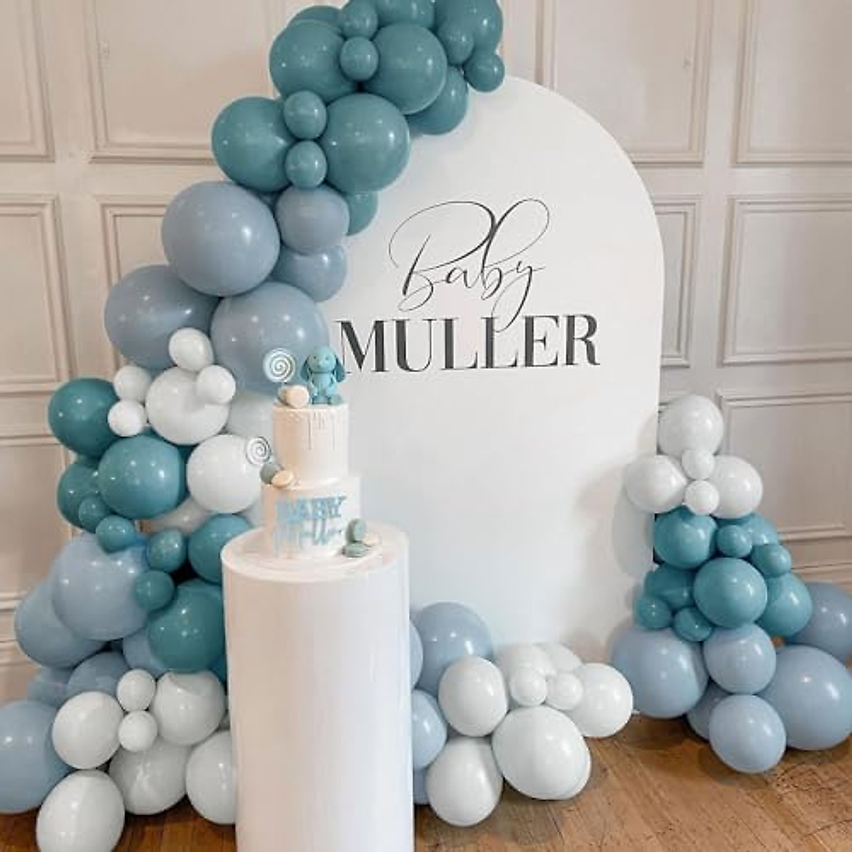 Dusty Blue Balloon Garland Blue White Balloon Arch Double Stuffed Latex Balloons Slate Blue Balloon Garland Kit For Baby Shower Birthday Wedding Anniversary Party Decorations