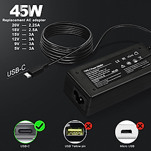 45W USB-C Chromebook Charger for Acer - Fit for Acer Chromebook Spin 11 13 15 CP311 CP713 CP315 CP311-2H CP311-1H CP311-1H-C1FS, CP315-1H 1H-P1K8 Type C Power Adapter Supply Cord