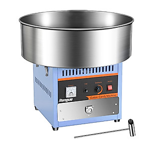 Rengue Cotton Candy Machine Commercial, 1000W Electric Cotton Candy Machine, Cotton Candy Maker with Stainless Steel Bowl, Sugar Scoop, Storage Drawer, Perfect for Family Party, Kids Birthday