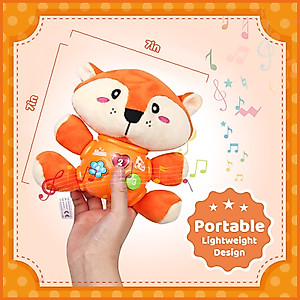 Vanmor Plush Fox Baby Toys 0 3 6 9 12 Months, Newborn Baby Musical Light Up Baby Toys, for 0-3 3-6 6-12 Months Boys Girls