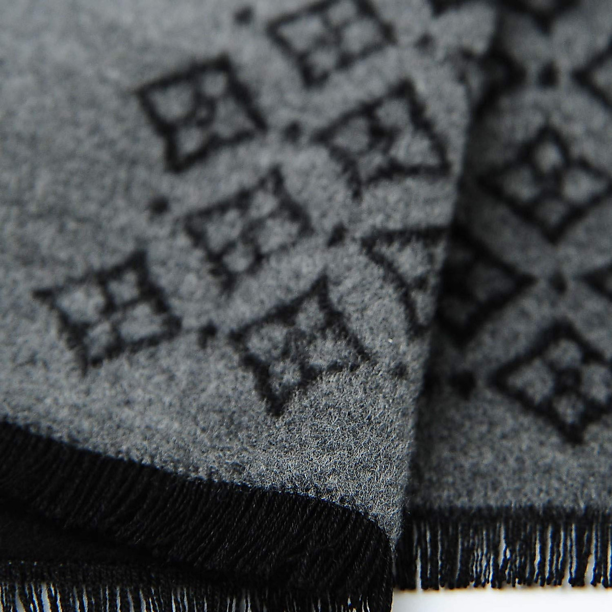 CUDDLE DREAMS Men's Silk Scarves, 100% Mulberry Silk Brushed, Luxuriously Soft (Diamond Black)