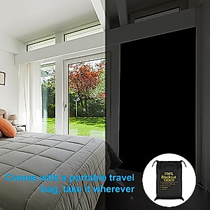 Preboun Portable Blackout Window Curtains 236" x 57" Blackout Blind Curtains Shades for Bedroom Baby Nursery Window, Dorm Room, Office Blackout Window Cover or Travel Use