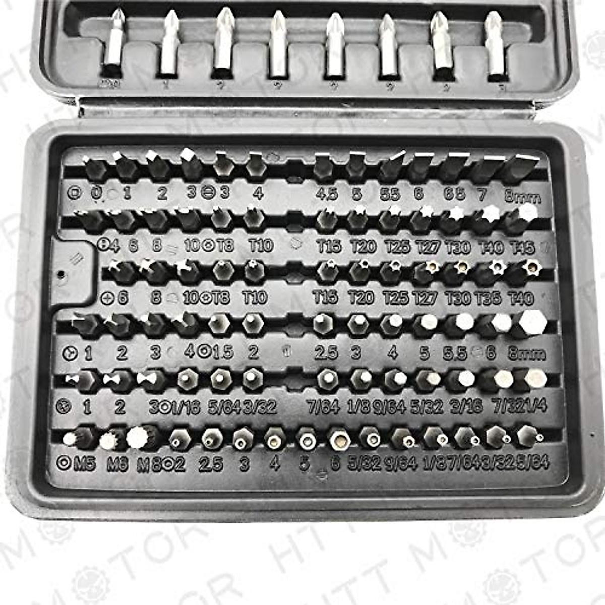 HTTMT 100 - Pcs 1/4 Torx Hex Torq Security Bit Set Tamper Proof Case Screwdriver