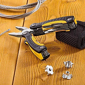 Grand Way Bundle of 2 Items Hunting Folding Knife with Rosewood Handle - Tactical EDC Pocket Knife - Foldable Long Blade Pocket Knife - Mini Multitool Knife 12 in 1 - Best Gear Accessory - Gifts