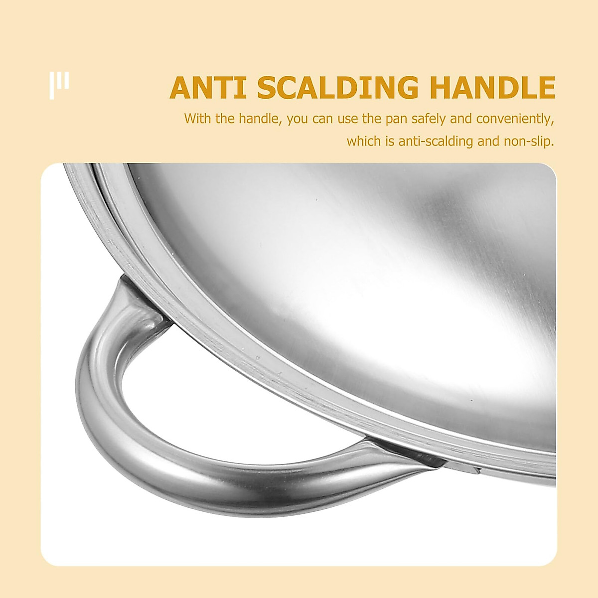 HOLIDYOYO Stir Frying Pan Skillet with Lid Stainless Steel Wok Cooking Pan Japanese Shabu Hot Pot Induction Pan Double Handles Portable Cookware for Home Kitchen Restaurant 10in