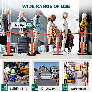 YITAHOME 45 inch Delineator Post with Base, 6 PACK Traffic Delineator Posts