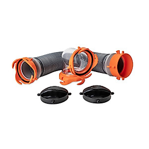 Camco 3-Foot Super Heavy-Duty Tote Tank Sewer Hose Kit | 18mil HTS Vinyl (39645), Black