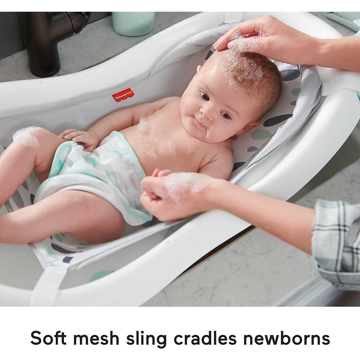 Fisher-Price 4-in-1 Sling 'n Seat Tub – Pacific Pebble, convertible baby to toddler bath tub with support and seat