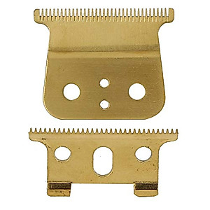 Hair Clipper Blade, 2pcs Steel Replacement Electric Hair Clipper Blade Hair Trimmer Metal Replacement Cutter Head Tool(Gold)