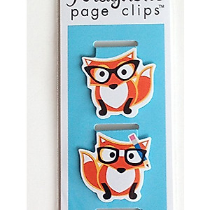 Cute Foxes Illustrated Magnetic Page Clips Set of 4 by Re-marks