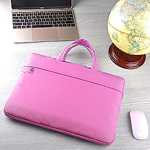 HESTECH Laptop Shoulder Bag, 15.6 Laptop Case Sleeve Business Messenger Briefcase Carrying Handbag for Women Men Fits 15-16 Inch Dell HP Acer Aspire 5/Predator Helios 300 Chromebook Ultrabook,Pink
