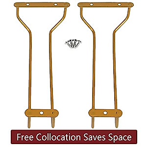 Casaphoria Set of 2-10-Inch Long, Wine Glass Rack, Wire Hanging Rack, Wine Glass Hanging Rack, Wire Wine Glass Hanger Rack, Stemware Rack, Under Cabinet, Brass Finish
