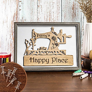 iDWYN Custom Name Engraved Sewing Room Sign for Retro Wall Decor Plaque Home Gate Garden Bars Restaurants Cafes Office Store Pubs Club Universal Household Signs Gift Mom Grandma Friend(Quilting Room)