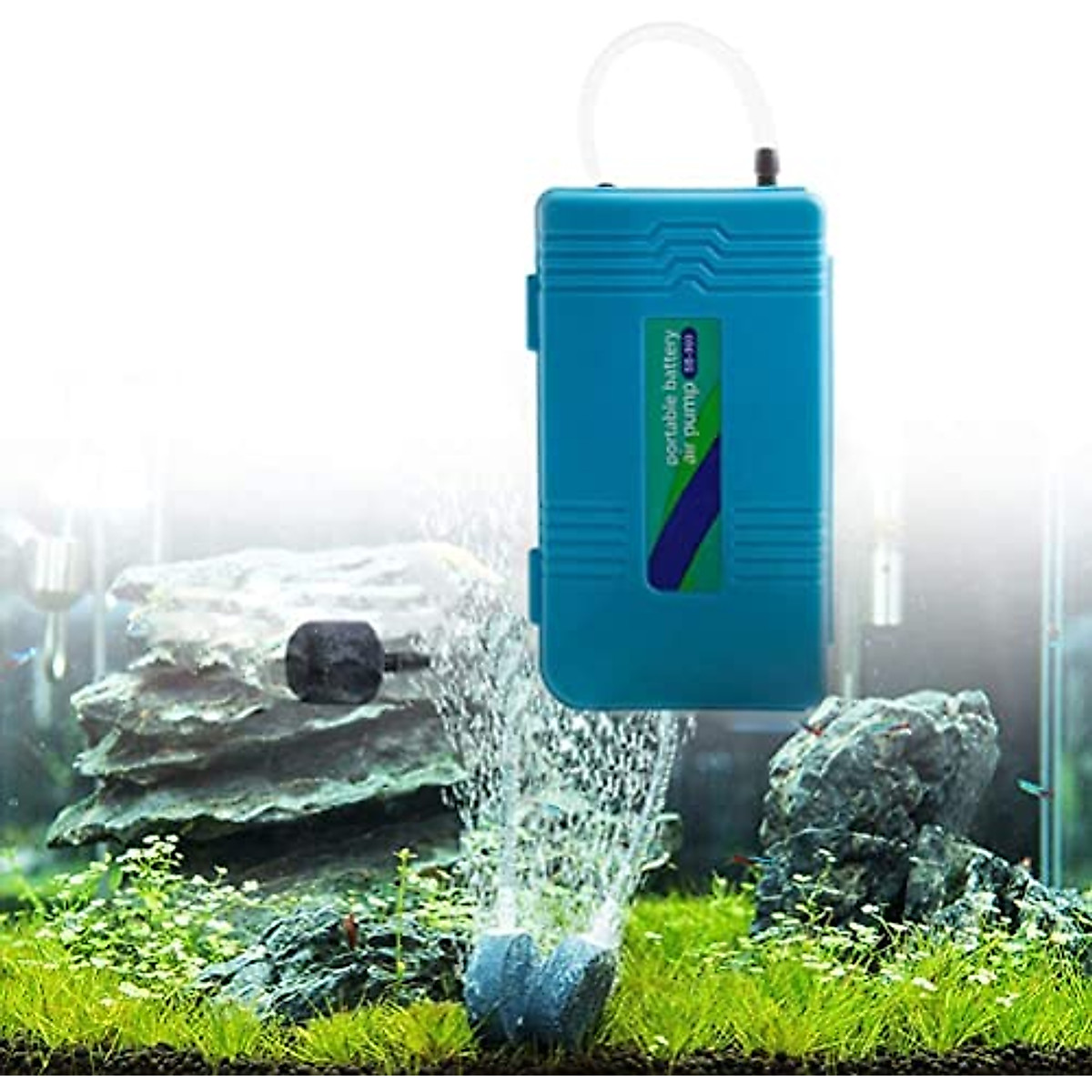 Saim Portable Aquarium Battery Operated Air Pump Backup Operated Fish Tank Air Pump Aerator Oxygen