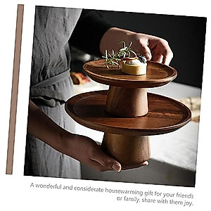 GRIRIW Tall Cake pan Wood Serving Tray Wood Tray Trays for Coffee Table Christmas Display Tower Rustic Cake Plate Cupcake Stand Coffee Table Plate Organizer Trays Candy nut Tray Food