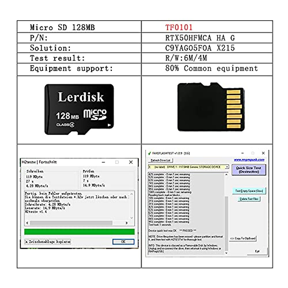 Lerdisk Factory Wholesale Micro SD Card 128MB Class 4 in Bulk Small Capacity 3-Year Warranty Special for Small Files Storage or Company Use NOT Suitable for Camera or Cell Phone (NOT GB, 1024MB=1GB)