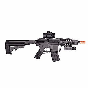 Golden Ball & DE M4 CQC Fully Automatic Electric AEG Airsoft Rifle w/Flashlight and Scope (Battery & Charger Included)