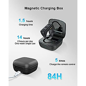 TIK Tok Remote Control, Tiktok Button Wireless Scrolling Ring Bluetooth Control Page Turner with Charging Case Compatible with iOS/Android (Black)