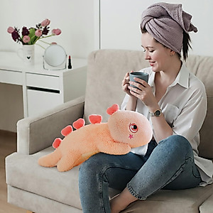 Mukwpaz Large Dinosaur Stuffed Animal Plush Toy, Dinosaur Cute Soft Plush Pillow Toys,Huge Big Size Fluffy Plushy Fat Plushie Gifts for Kids (Pink,23 inch)