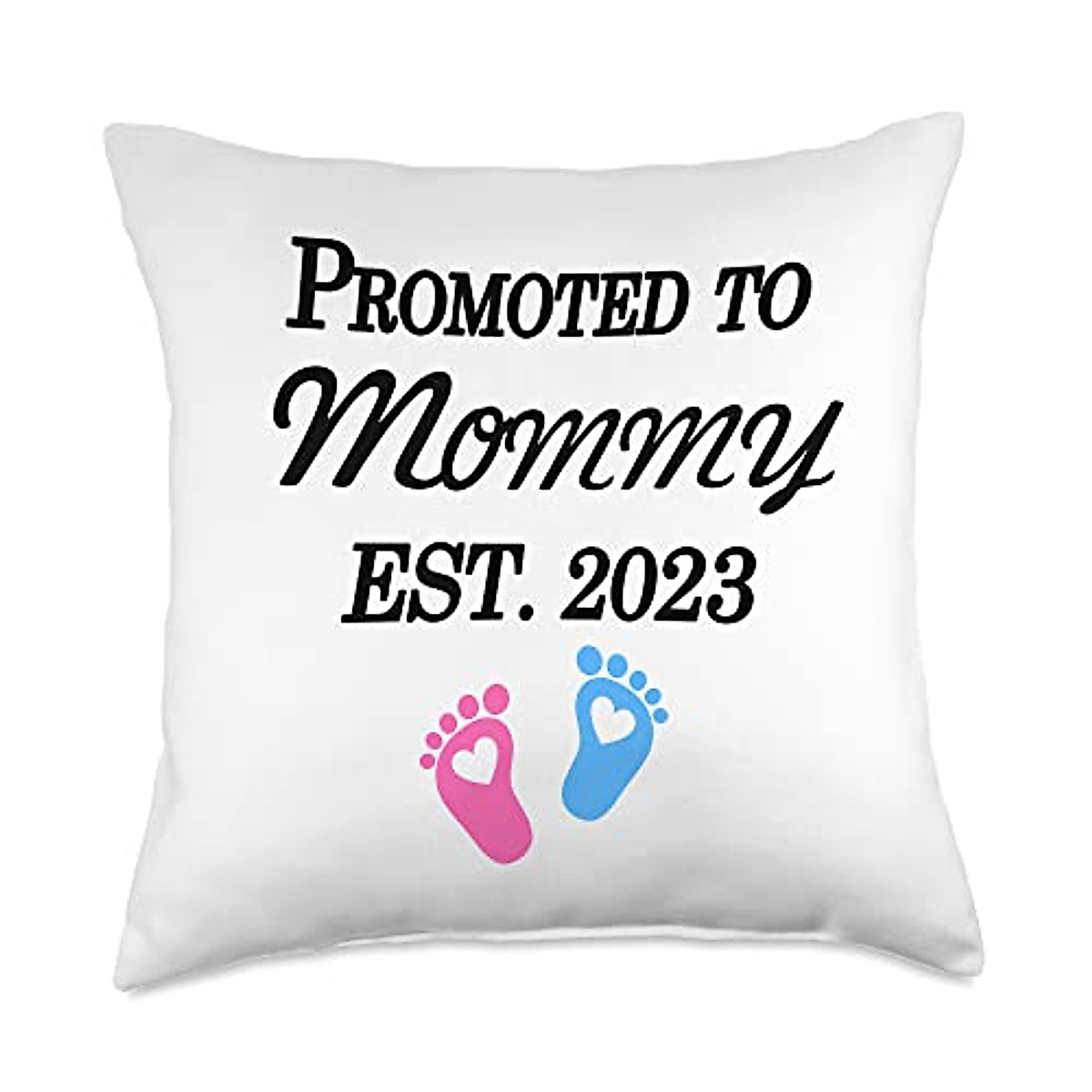 Pregnancy Announcement Ideas for Reveal Apparel Promoted 2023 Pregnancy Best Mommy Gender Unknown Throw Pillow, 18x18, Multicolor
