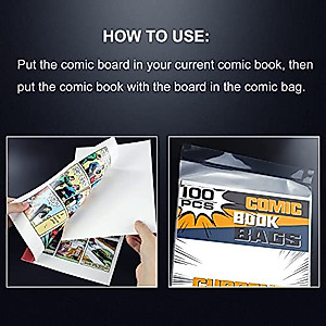 KKU 200 Count Current Comic Book Bags and Boards, Crystal Clear Acid Free Comic Bags and Boards, Comic Book Storage for Regular Comics