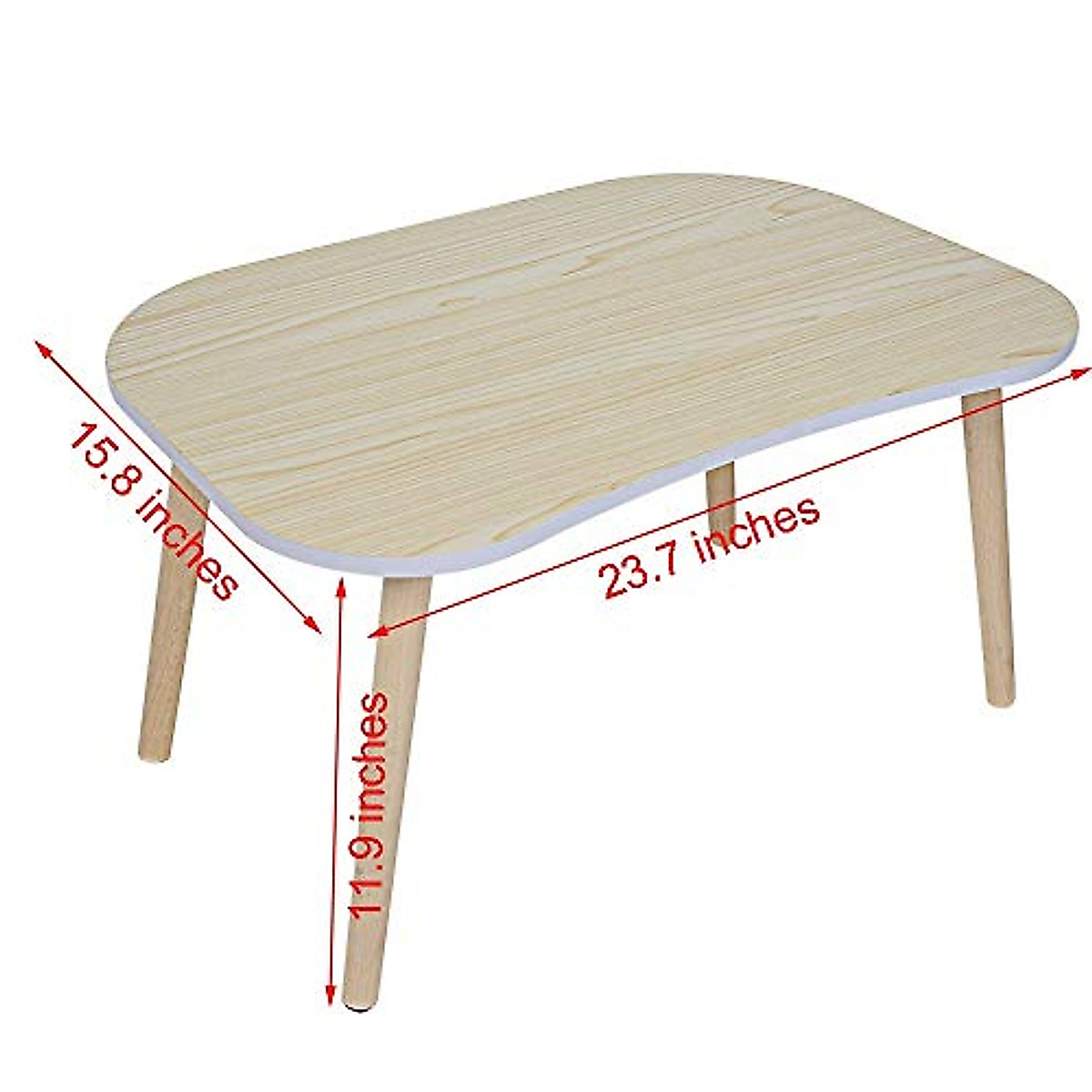 Bed Desk Laptop Living Room Bay Window Table Solid Wood Legs,Curved Recessed Design,Non-Slip Cotton Pad,Mute,Office Dining Table(Ship from US!)