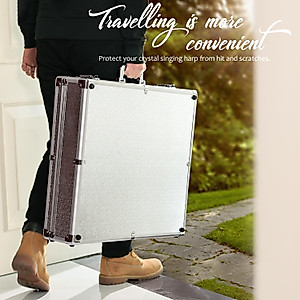 CVNC 440HZ 8 Note CDEFGABC Quartz Crystal Singing Harp Including Free Alumina Carrry Case Healing Musical Instrument For Sound Therapy